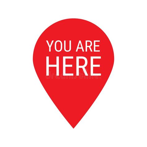 Red Location Pin With Text You Are Here Stock Illustration