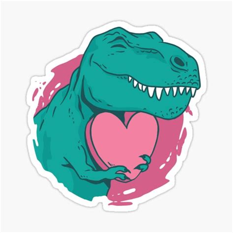 Valentines Day T Rex Dinosaur Sticker For Sale By Ibruster Redbubble