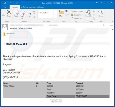 Spring Company Invoice Email Virus Removal And Recovery Steps Updated
