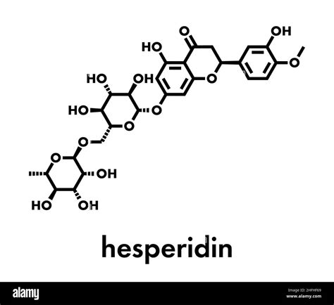 Hesperidin Citrus Flavanone Molecule Skeletal Formula Stock Vector