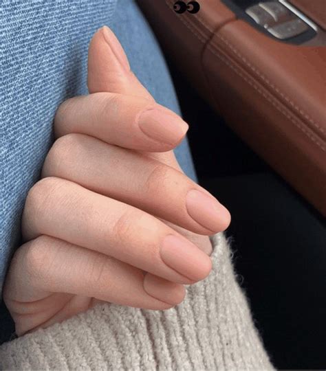 Nude Nail Polish Thanksgiving Nail Colors Jeans Grey Sweater Short Squoval Nails Brown Leather