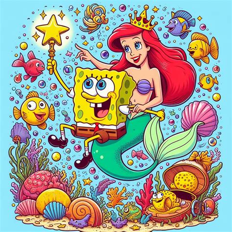 Ariel And Spongebob Having Fun By Spongebobnintendo20 On Deviantart
