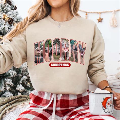 Moo Deng Christmas Sweatshirt Moo Deng Merch Cute Moo Deng Hippo Shirt