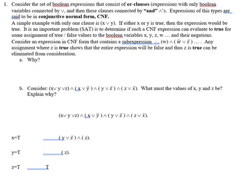 Solved 1 Consider The Set Of Boolean Expressions That