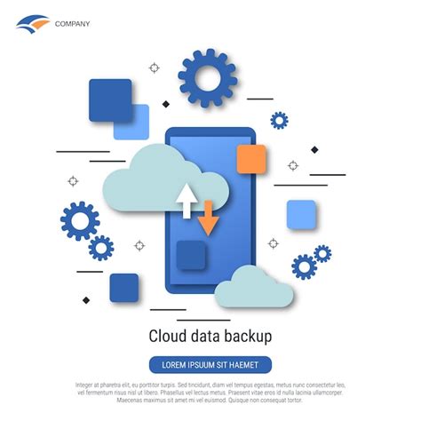 Premium Vector Cloud Data Backup Information Storage Flat Vector Concept Illustration