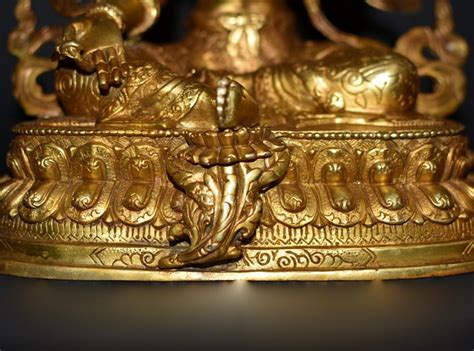 Gilt Bronze Tibetan Green Tara Statue For Sale At 1stdibs