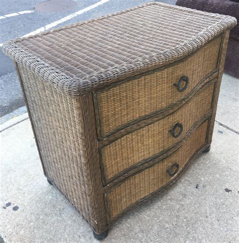 Uhuru Furniture And Collectibles Wicker 3 Drawer Chest 85 Sold