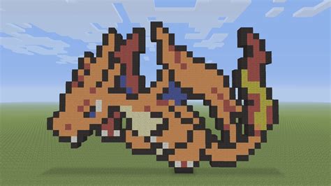 Minecraft Pixel Art Charizard Mega Y Pokemon 006 YouTube