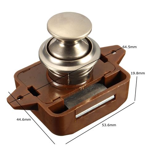 Push Button Drawer Cupboard Door Latch Lock Caravan Motorhome Cabinet Brown Knob
