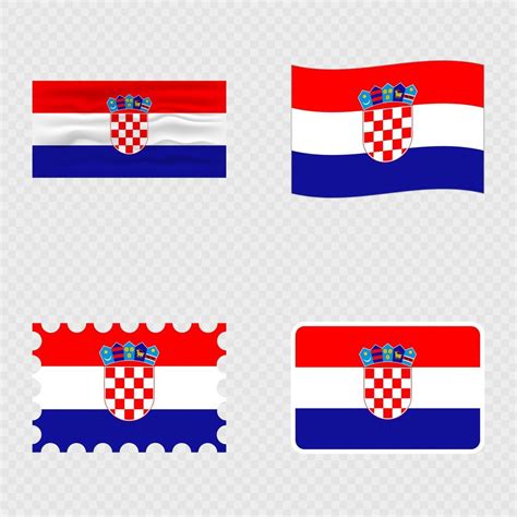 Croatia National Flag In Four Different Styles 57644849 Vector Art At