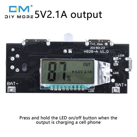 5v1a 5v2 1a Charging Treasure Module Mobile Power Boost Module Diy18650