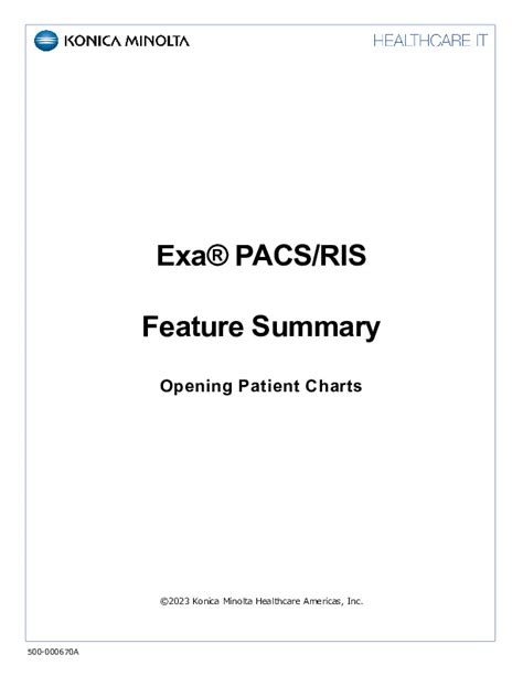 Opening Patient Charts Konica Minolta Healthcare Americas Inc