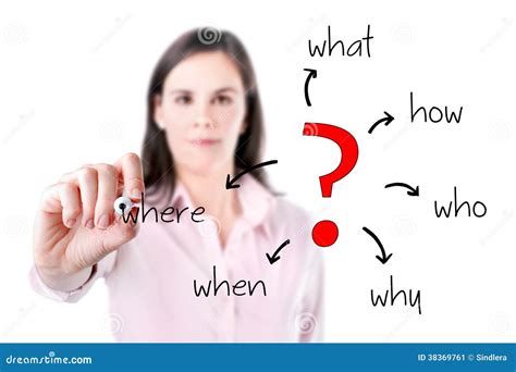 Young Business Woman Analyzing Problem Isolated Stock Image Image