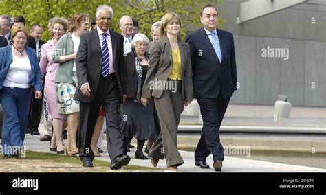 Front From Left Bashir Ahmad Deputy Leader Nicola Sturgeon And Snp Leader Alex Salmond With