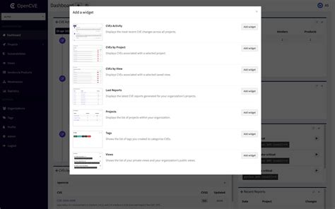 Introducing Custom Dashboards Opencve Documentation