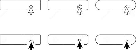 Click Blank Button With Pointer Clicking Mouse Pointer Pictogram Action Button Cursor Icon