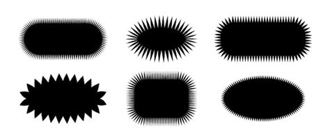 Premium Vector Zig Zag Edge Oval Shape Collection Jagged Elliptic And