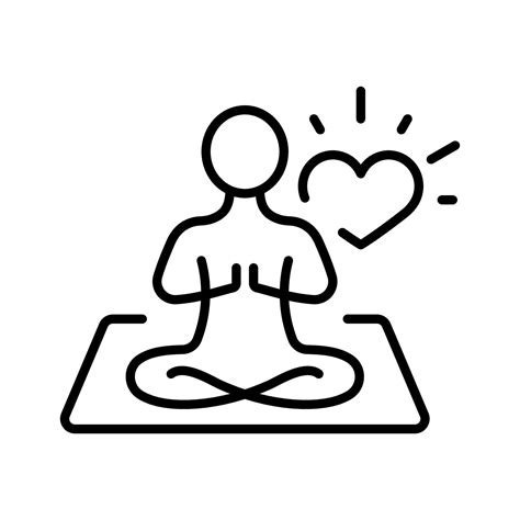 icono de línea de mantra yoga meditar relajarse pictograma lineal