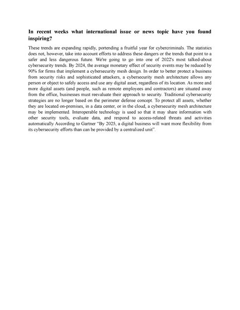 Cybersecurity 20Mesh 20edited In Recent Weeks What International