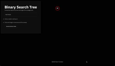 Sam Forderer On Linkedin New Project Binary Search Tree Visualizer Made With Javascript Canvas