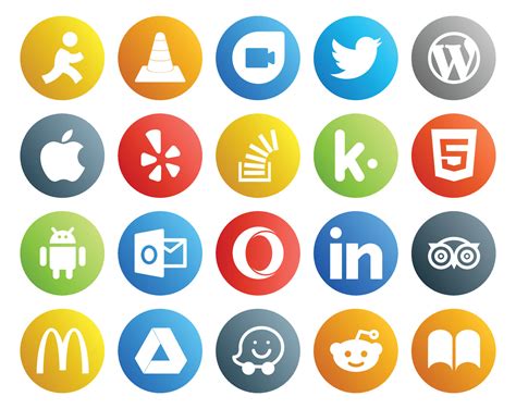 20 Social Media Icon Pack Including Android Kik Cms Overflow Question