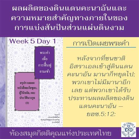 พระคำการบำรุงเลี้ยง Podcast W5day1 วนฉ112 หลังจากยะโฮซูอะ