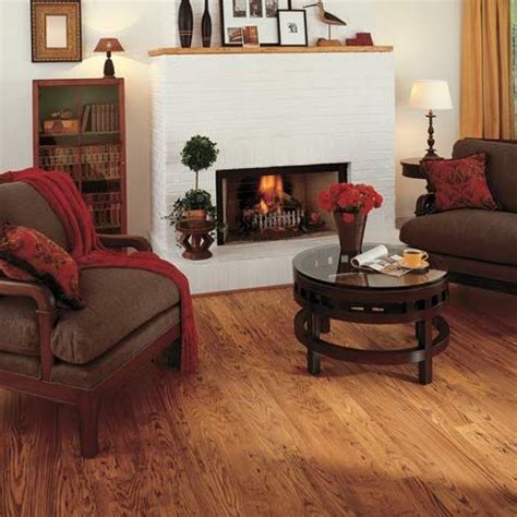 White Brick Fireplace Meets Rustic Chestnut Laminate Floor — Beautiful