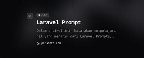 Laravel Prompt