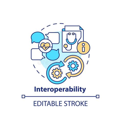 2d Customizable Thin Line Icon Interoperability Concept Stock Illustration Illustration Of