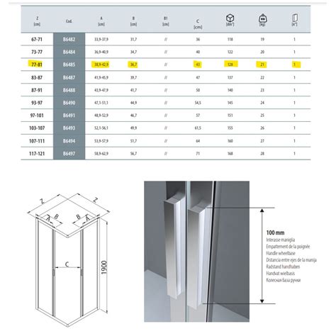 Box Doccia Ad Angolo Per Piatto Doccia 80 X 80 Cm Colore Profili Nero Opaco Samo America 4 B6485