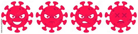 Emojis Virus Vector In White Background Flat Style Cartoon Style