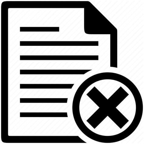 delete document documents file paper remove sheet icon