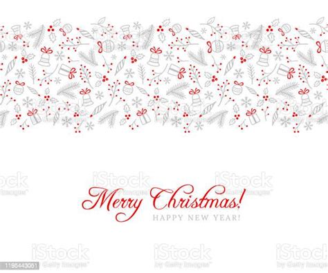 눈송이 종 크리스마스 공 선물 나무의 가지와 열매와 크리스마스 배경 흰색에 Xmas의 빨간색과 회색 기호입니다 원활한 수평