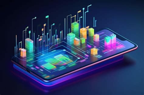 Smartphone Application With Isometric Business Graphs And Mobile