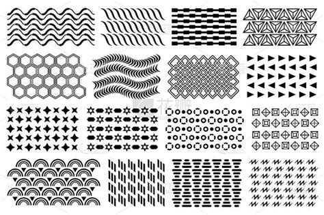 黑色矢量马赛克图案集