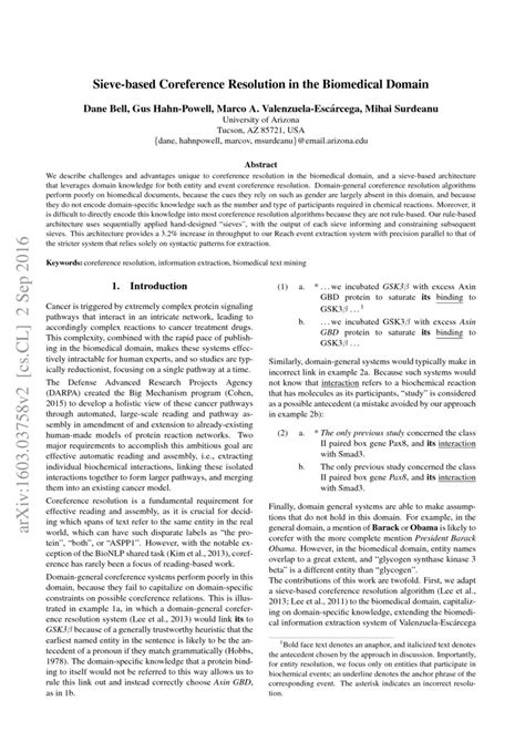Sieve Based Coreference Resolution In The Biomedical Domain Deepai