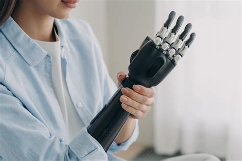 Premium Photo Handicapped Young Woman Is Disassembling Cyber Sensor