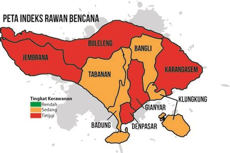 Ini Peta Indeks Rawan Bencana Bali