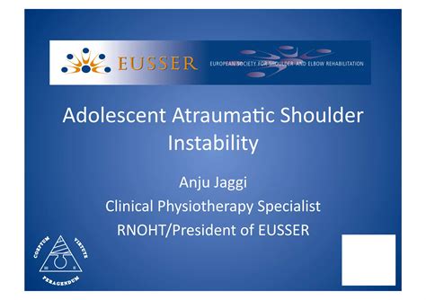 Adolescent Atraumatic Shoulder Instability Ppt