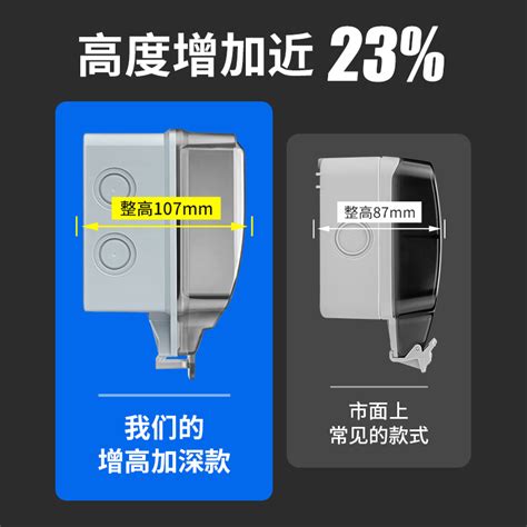 防水插座户外防雨专用盒室外86型明装面板保护罩五孔带开关3孔16a 虎窝淘
