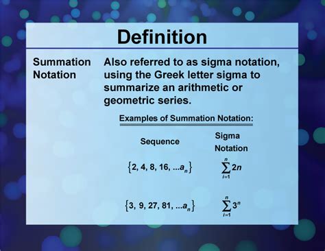 Definition Sequences And Series Concepts Summation Notation Media4math