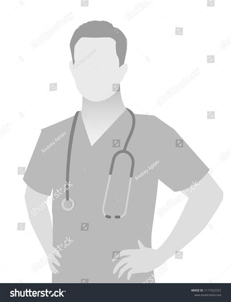 Default Placeholder Doctor Half Length Portrait Photo Stock Vector