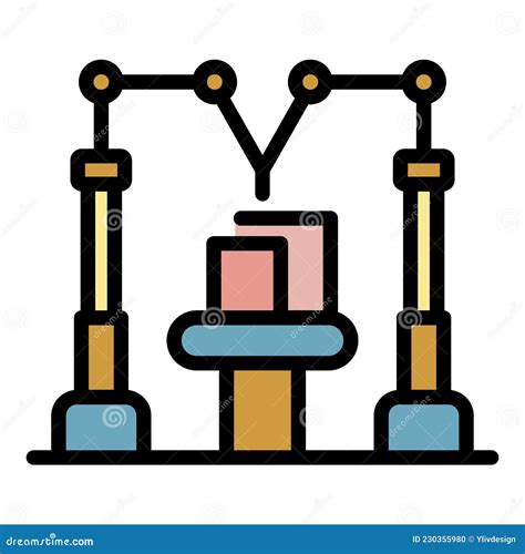 Modern Assembly Line Icon Color Outline Vector Stock Vector Illustration Of Modern Conveyor