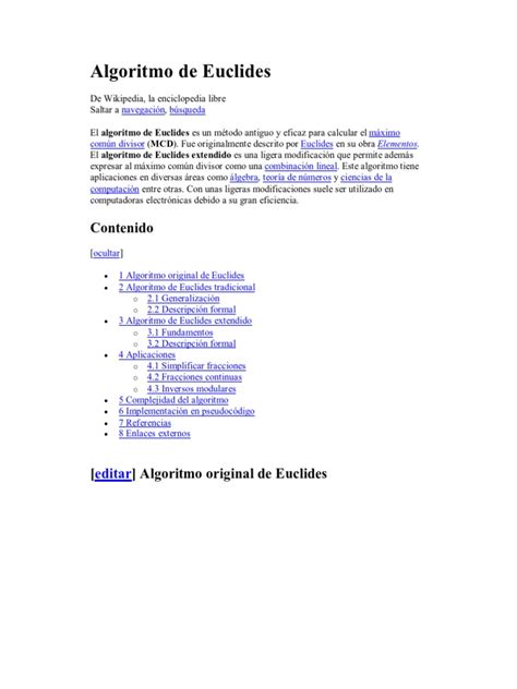 Algoritmo De Euclides Pdf