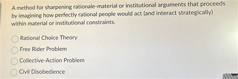 Solved A Method For Sharpening Rationale Material Or