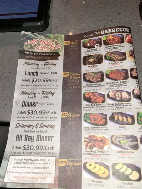 Kpot Korean Bbq Hot Pot Menu Updated For 2025