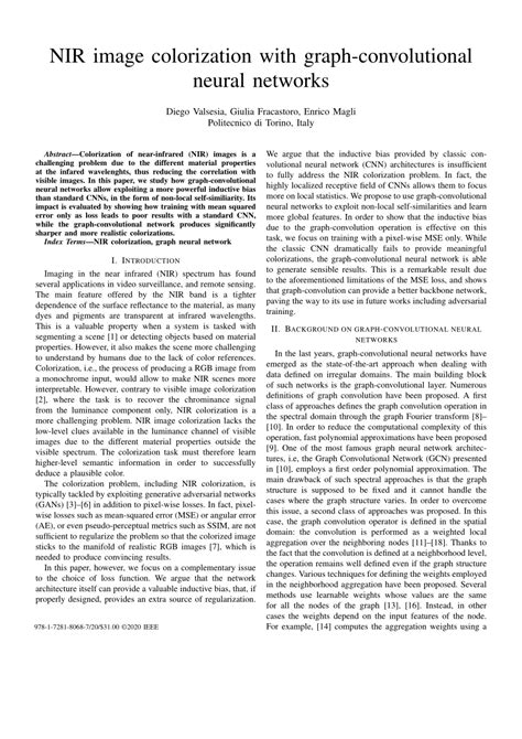 pdf nir image colorization with graph convolutional neural networks