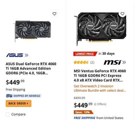 海外市场英伟达rtx 4060 Ti 16g显卡价格下调50美元游戏应用版本