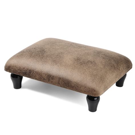 Alcott Hill® Small Foot Stool Ottoman With Stable Wood Legs Upholstered
