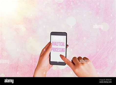 writing note showing analytical processing business concept for easily